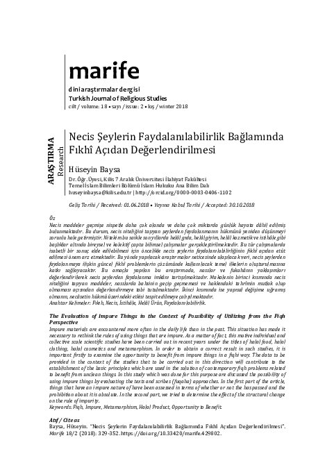 (PDF) The Evaluation of Impure Things in the Context of Possibility of ...