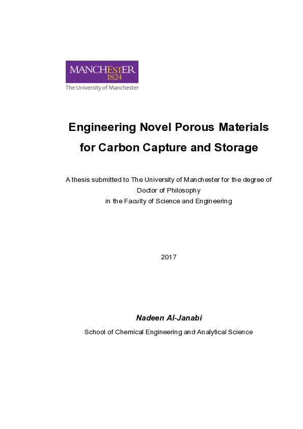 (PDF) Engineering novel porous materials for carbon capture and storage