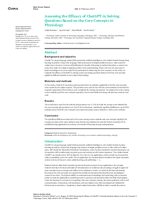 (PDF) Assessing the Efficacy of ChatGPT in Solving Questions Based on ...