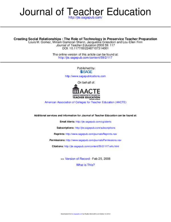 (PDF) Creating Social Relationships