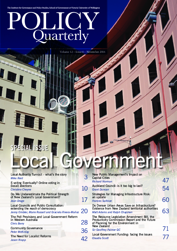 (PDF) Policy Quarterly special issue: local goverment | chris berry ...