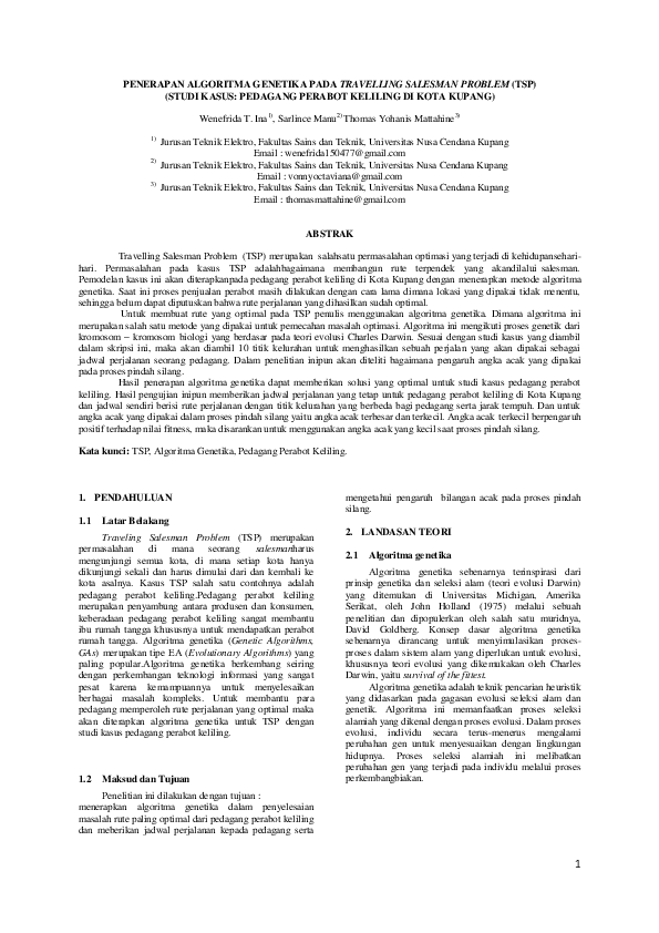 (PDF) Penerapan Algoritma Genetika Pada Travelling Salesman Problem ...