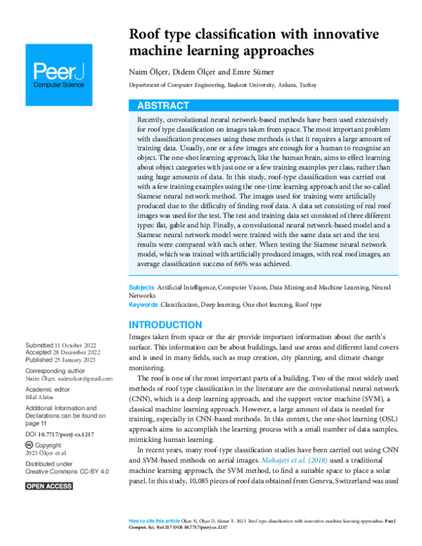 (PDF) Roof type classification with innovative machine learning approaches