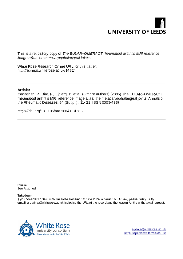 (PDF) The EULAR-OMERACT rheumatoid arthritis MRI reference image atlas ...