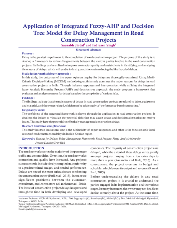 (PDF) Application of Integrated Fuzzy-AHP and Decision Tree Model for ...