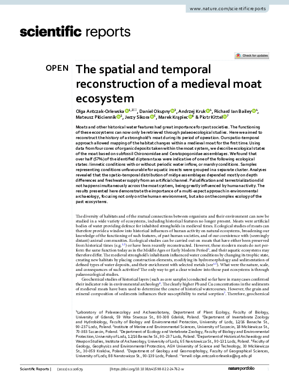 (PDF) The spatial and temporal reconstruction of a medieval moat ...