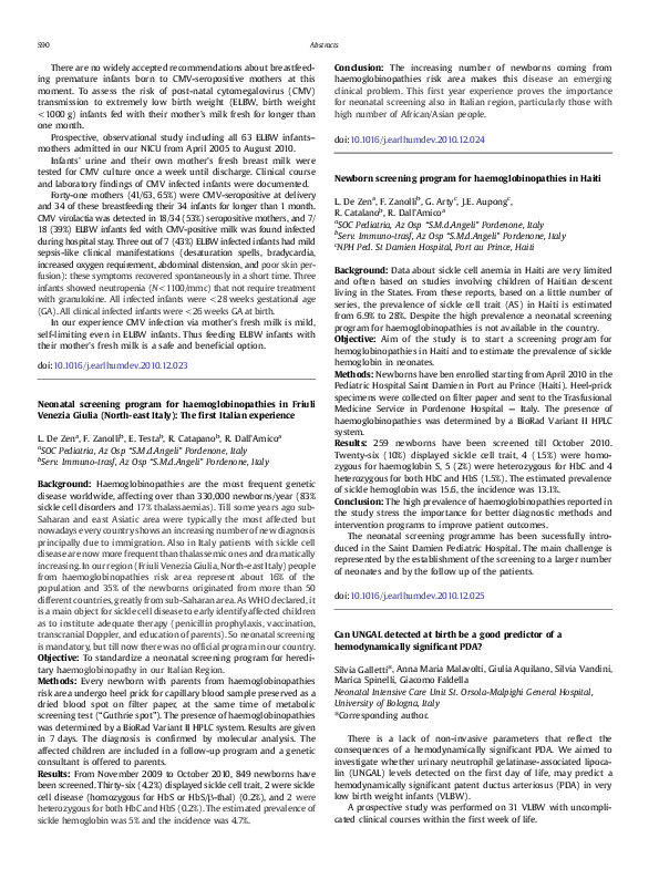 (PDF) Newborn screening program for haemoglobinopathies in Haiti