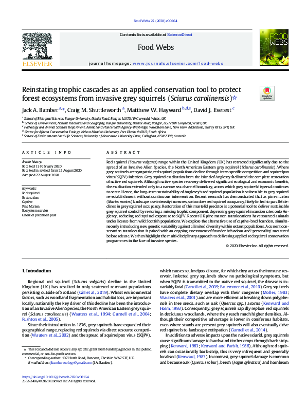 Pdf Reinstating Trophic Cascades As An Applied Conservation Tool To