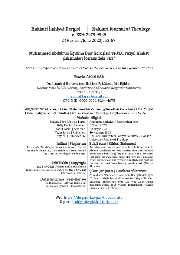 (PDF) Muhammed Abduh’un Eğitime Dair Görüşleri ve XIX. Yüzyıl Islahat ...