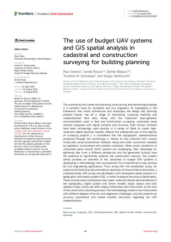 (PDF) The use of budget UAV systems and GIS spatial analysis in cadastral and construction ...