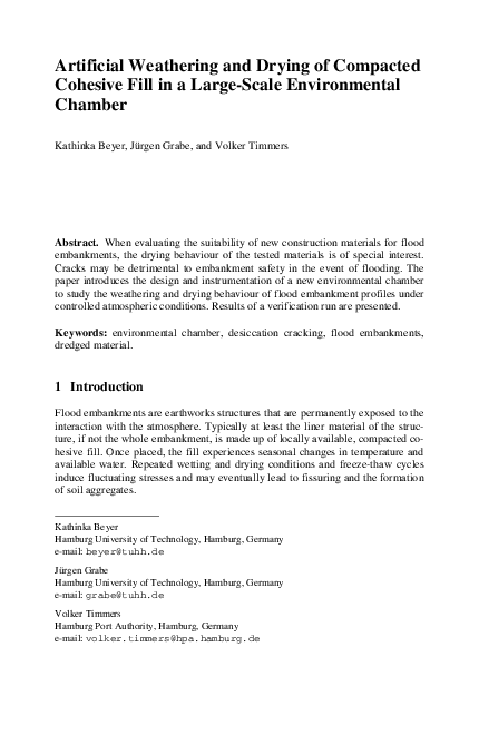(PDF) Artificial Weathering and Drying of Compacted Cohesive Fill in a ...