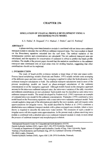 Pdf Simulation Of Coastal Profile Development Using A Boussinesq Wave Model