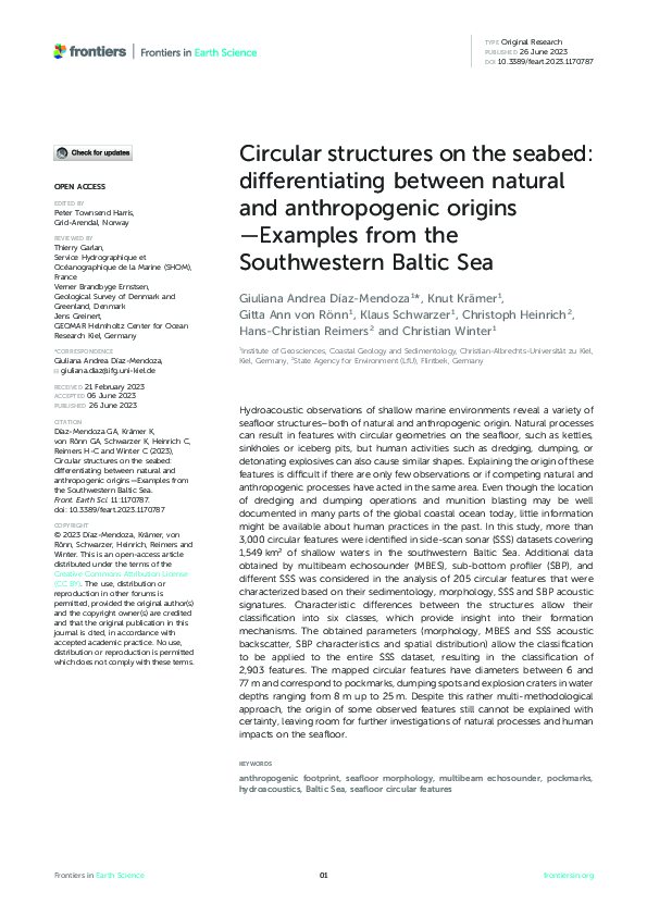 (PDF) Circular structures on the seabed: differentiating between ...