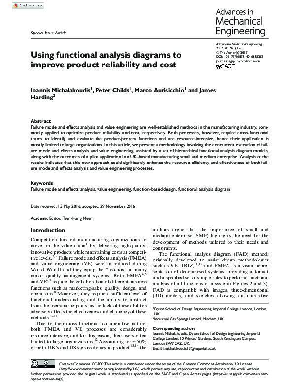 (PDF) Using functional analysis diagrams to improve product reliability ...
