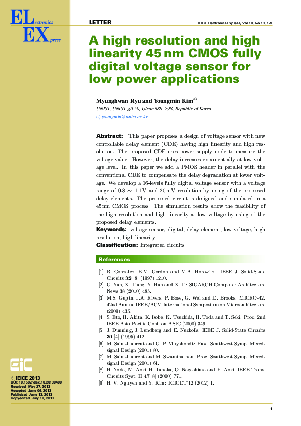 (PDF) A high resolution and high linearity 45nm CMOS fully digital ...