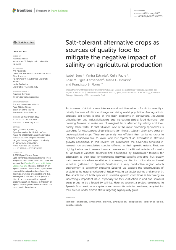 (PDF) Salt-tolerant alternative crops as sources of quality food to ...