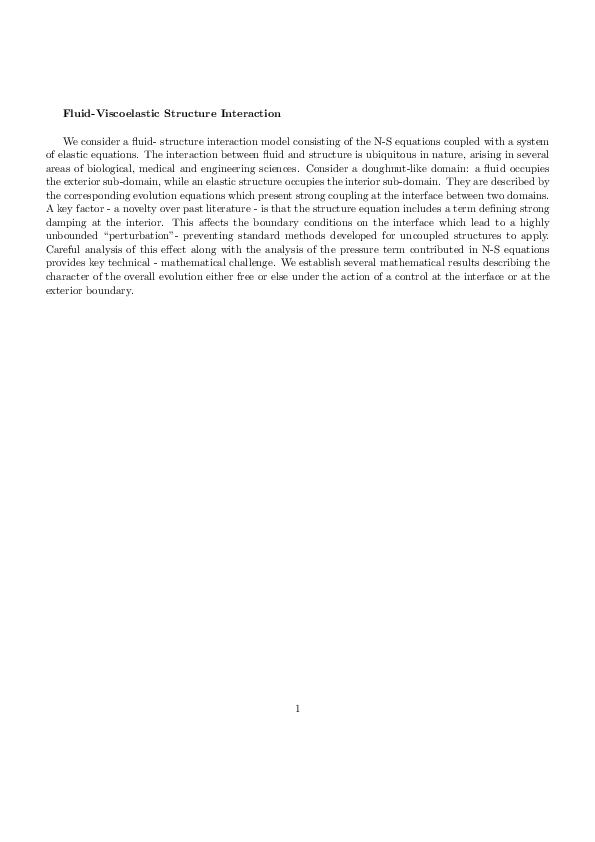 (PDF) Fluid-Viscoelastic Structure Interaction