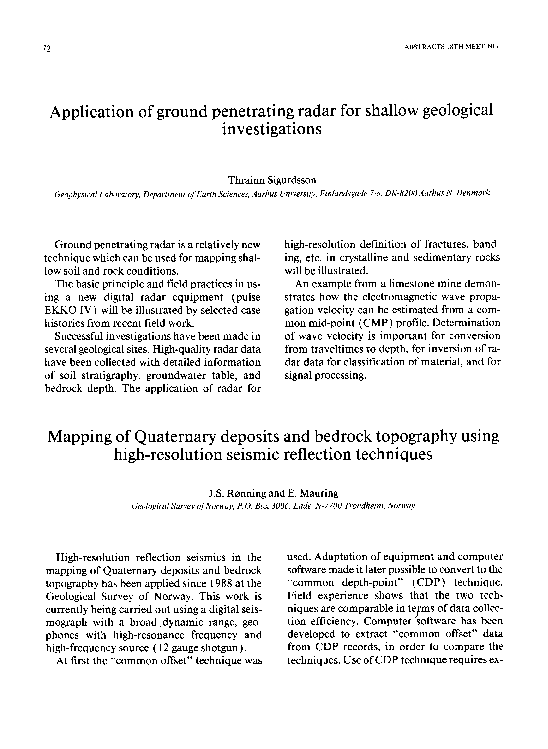 (PDF) Mapping of quaternary deposits and bedrock topography using high ...