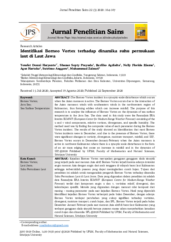 (PDF) Identifikasi Borneo Vortex Terhadap Dinamika Suhu Permukaan Laut ...