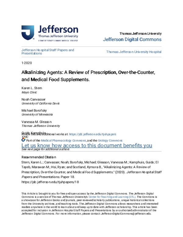(PDF) Alkalinizing Agents: A Review of Prescription, Over-the-Counter ...