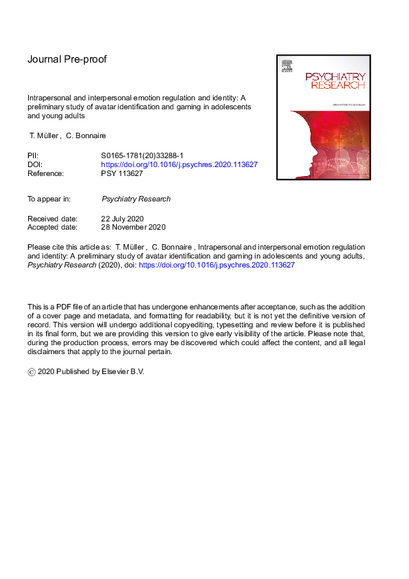 (PDF) Intrapersonal and interpersonal emotion regulation and identity ...