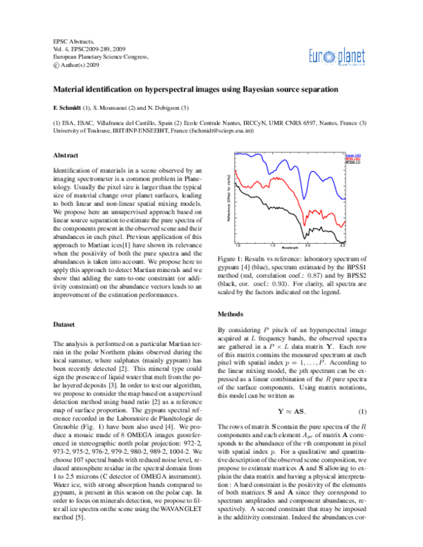 (PDF) Material identification on hyperspectral images using Bayesian ... (PDF) Material identification on hyperspectral images using Bayesian ...