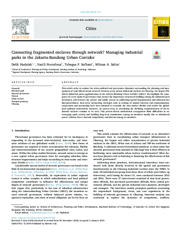 (PDF) Connecting fragmented enclaves through network? Managing ...