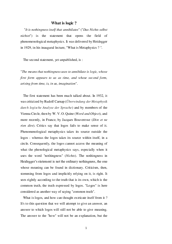 (PDF) What is logic