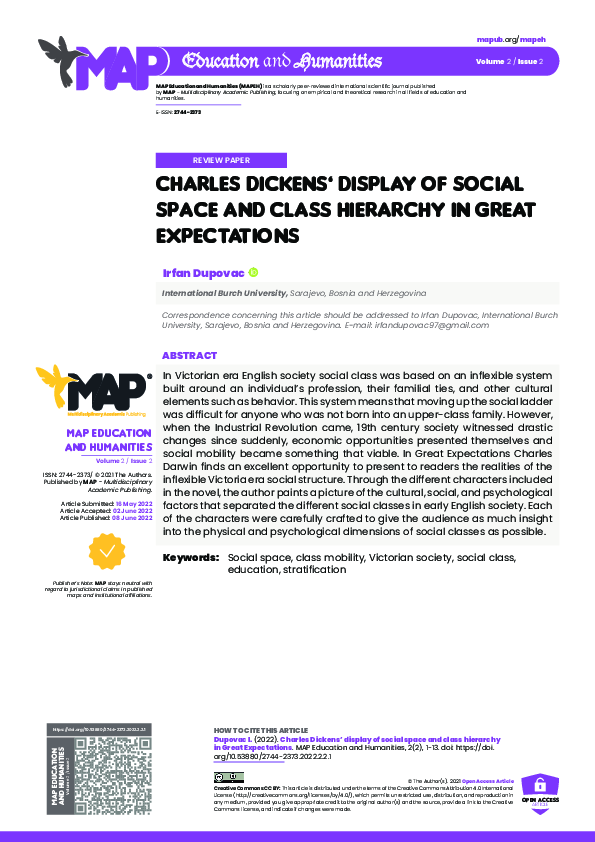 (PDF) Charles Dickens' display of social space and class hierarchy in ...