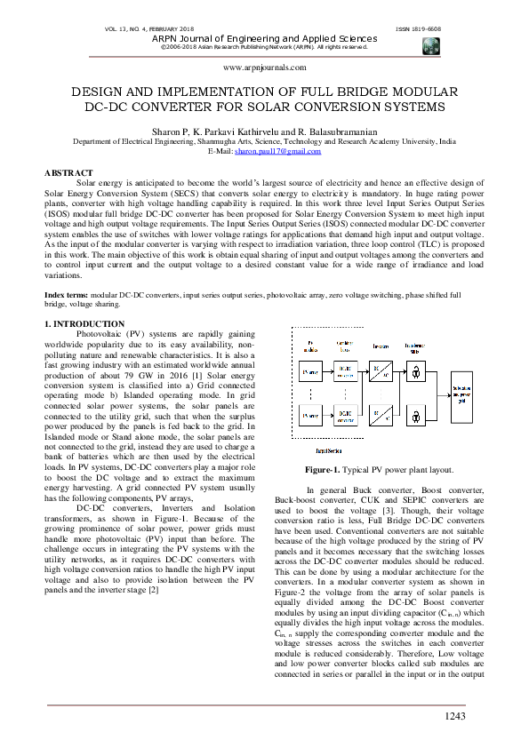 (PDF) Design and Implementation of Full Bridge Modular DC-DC Converter ...