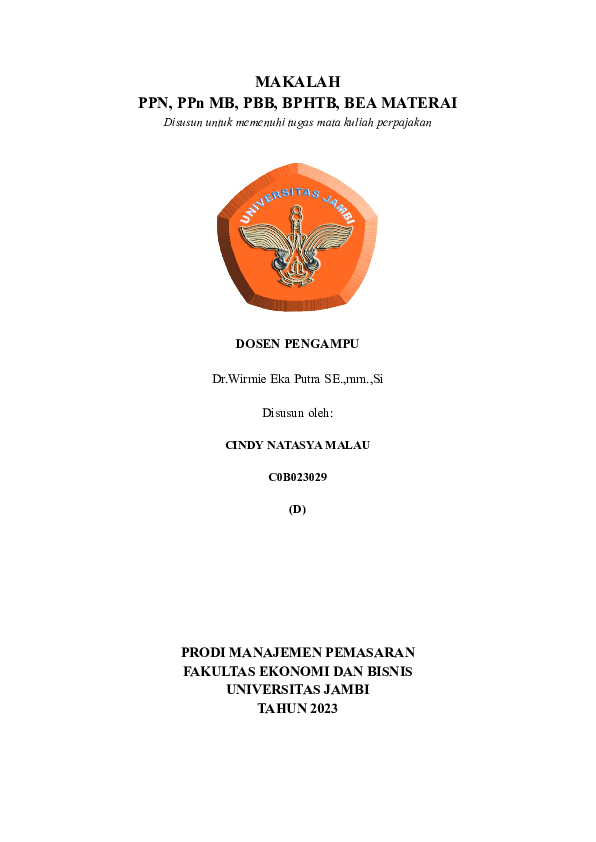 (PDF) MAKALAH PPN, PPn MB, PBB, BPHTB, BEA MATERAI