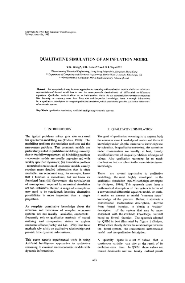 (PDF) Qualitative Simulation of an Inflation Model