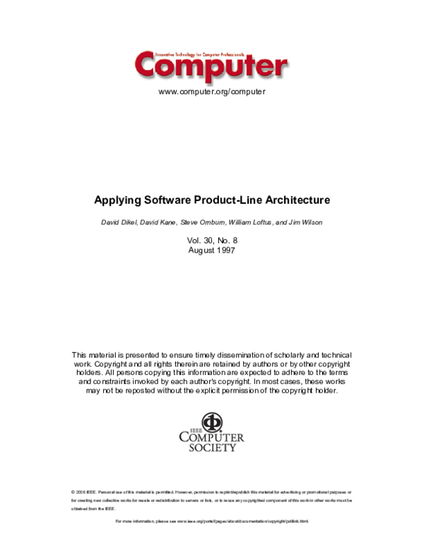 (PDF) Applying software product-line architecture