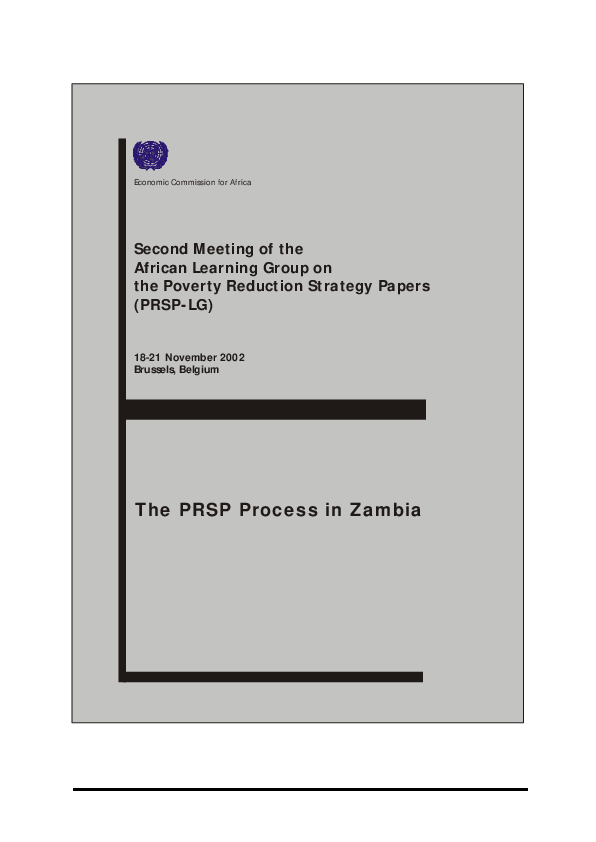 (PDF) The PRSP Process in Zambia