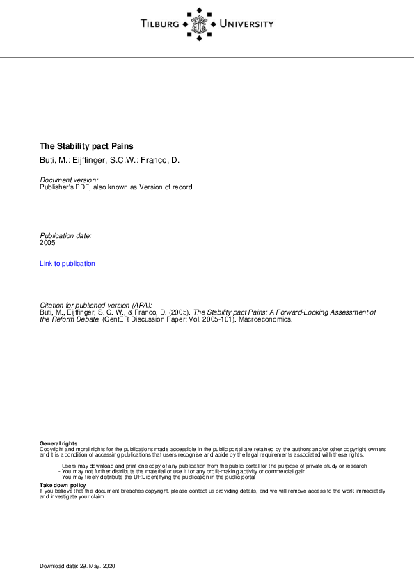 (PDF) The Stability Pact Pains: A Forward-Looking Assessment of the ...