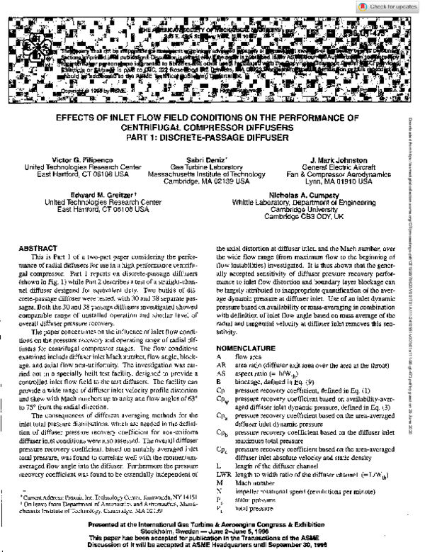 (PDF) Effects of Inlet Flow Field Conditions on the Performance of Centrifugal Compressor ...