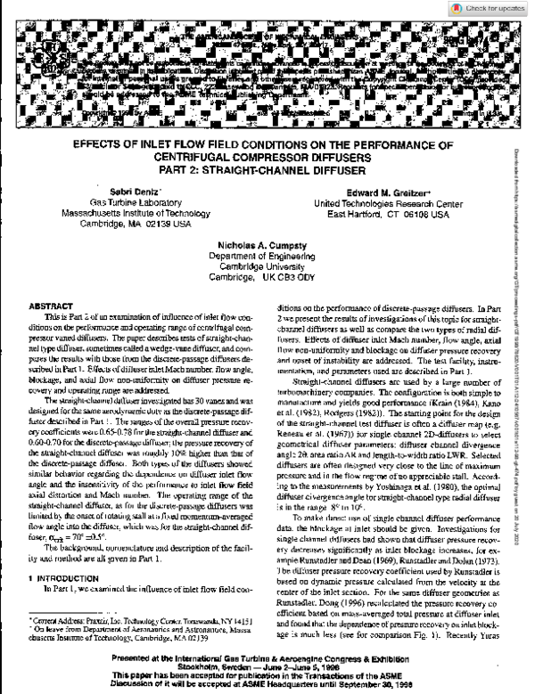 (PDF) Effects of Inlet Flow Field Conditions on the Performance of Centrifugal Compressor ...