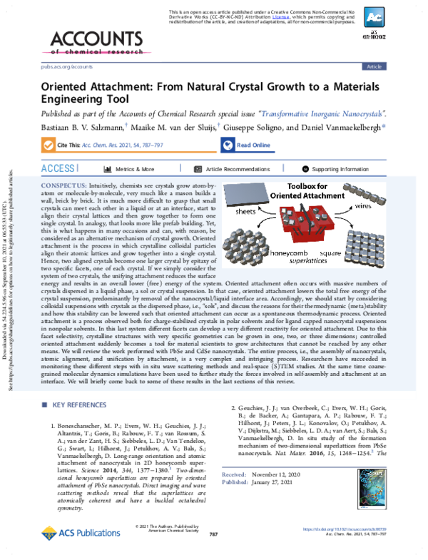 (PDF) Oriented Attachment: From Natural Crystal Growth to a Materials Engineering Tool