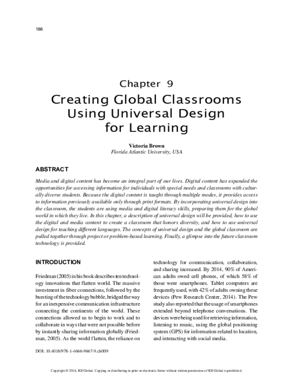 (PDF) Global Classrooms through Universal Design for Learning