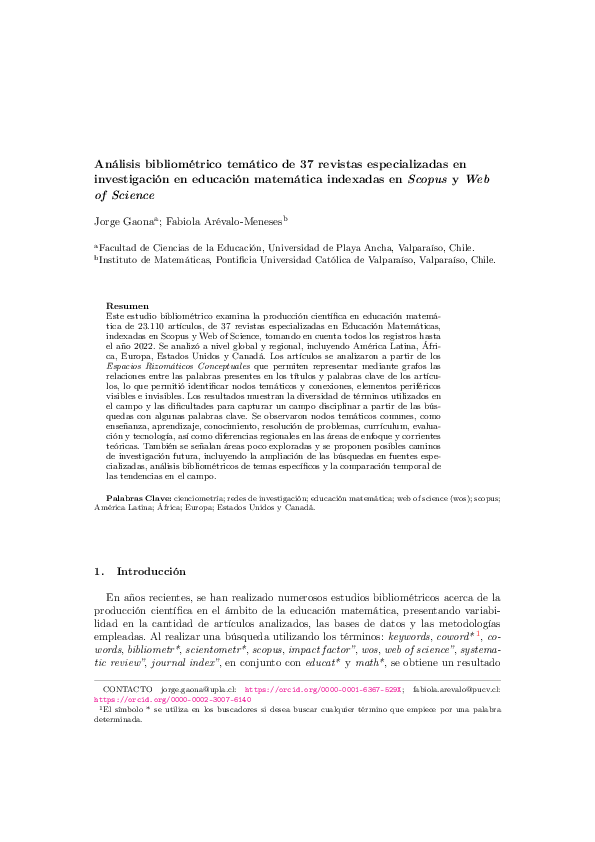 (PDF) Análisis bibliométrico temático de 37 revistas especializadas en ...
