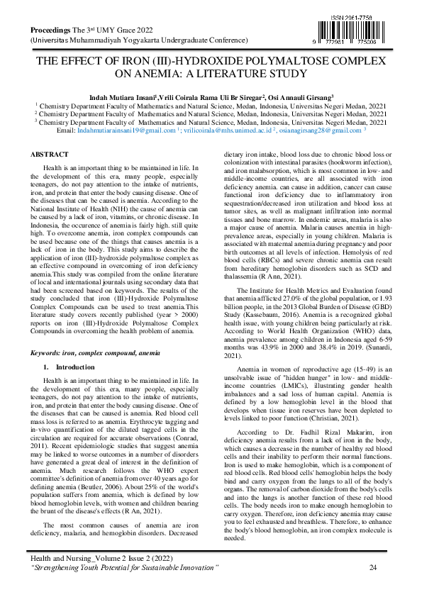 (PDF) Effect of Iron (III)-Hydroxide Polymaltose Complex on Anemia: A ...