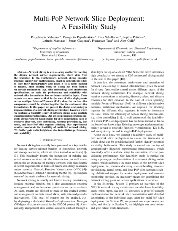 (PDF) Multi-PoP Network Slice Deployment: A Feasibility Study