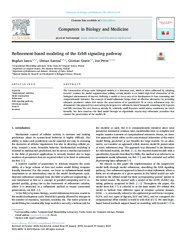 (PDF) Refinement-based modeling of the ErbB signaling pathway