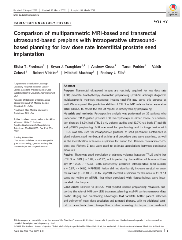 (PDF) Comparison of multiparametric MRI ‐based and transrectal ...
