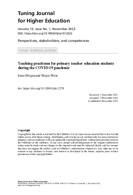 (PDF) Teaching practicum for primary teacher education students during ...