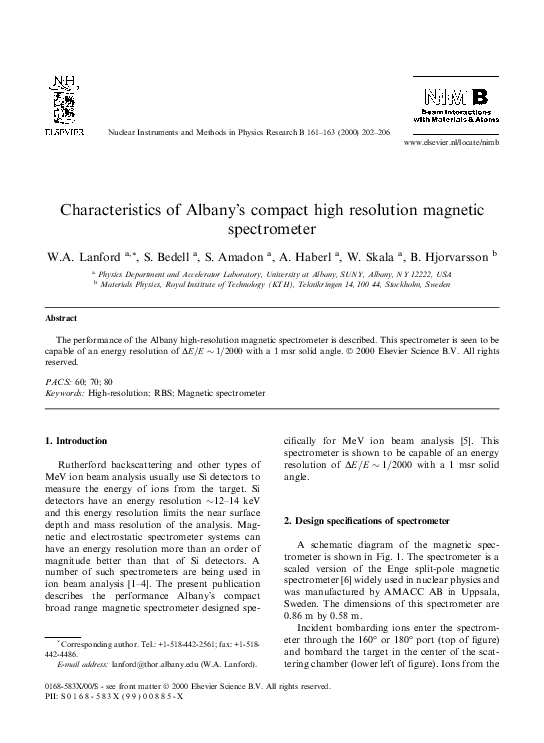 (PDF) Characteristics of Albany’s compact high resolution magnetic ...