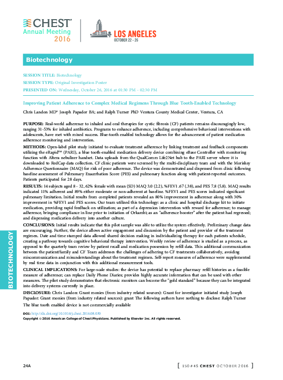 (PDF) Improving Patient Adherence to Complex Medical Regimens Through ...