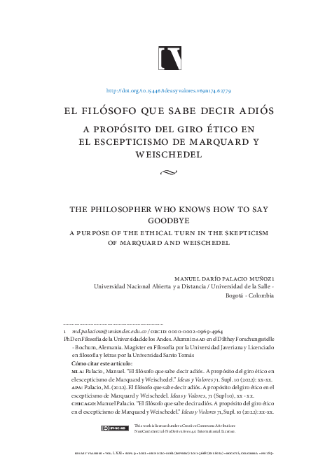 (PDF) El filosofo que sabe decir adios: a propósito del escepticismo de ...