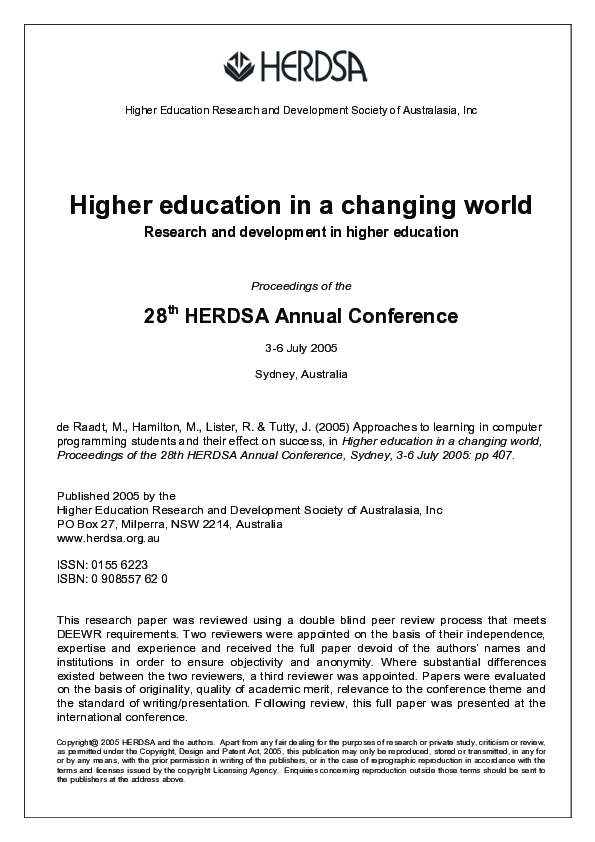 (PDF) Approaches to learning in computer programming students and their ...