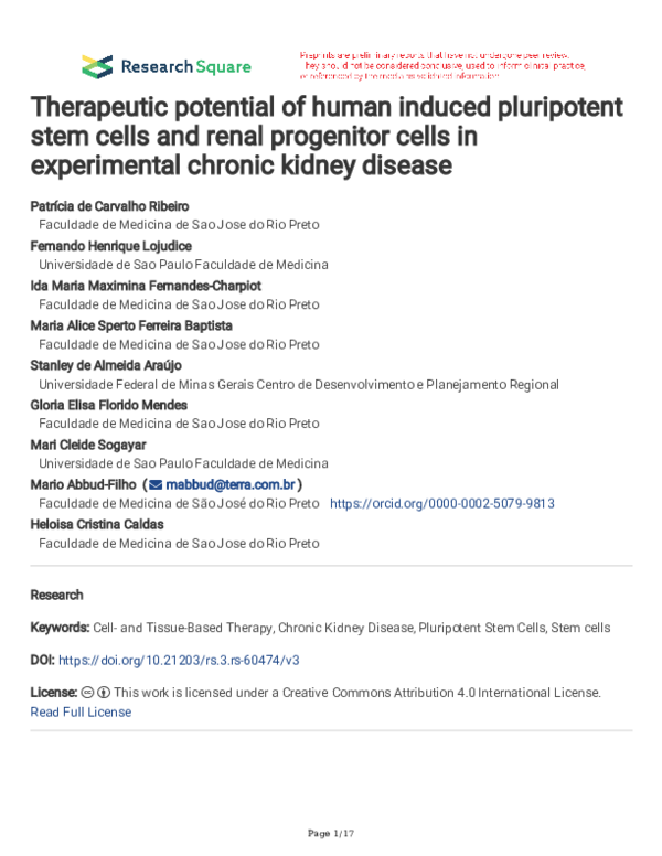 (PDF) Therapeutic potential of human induced pluripotent stem cells and renal progenitor cells ...